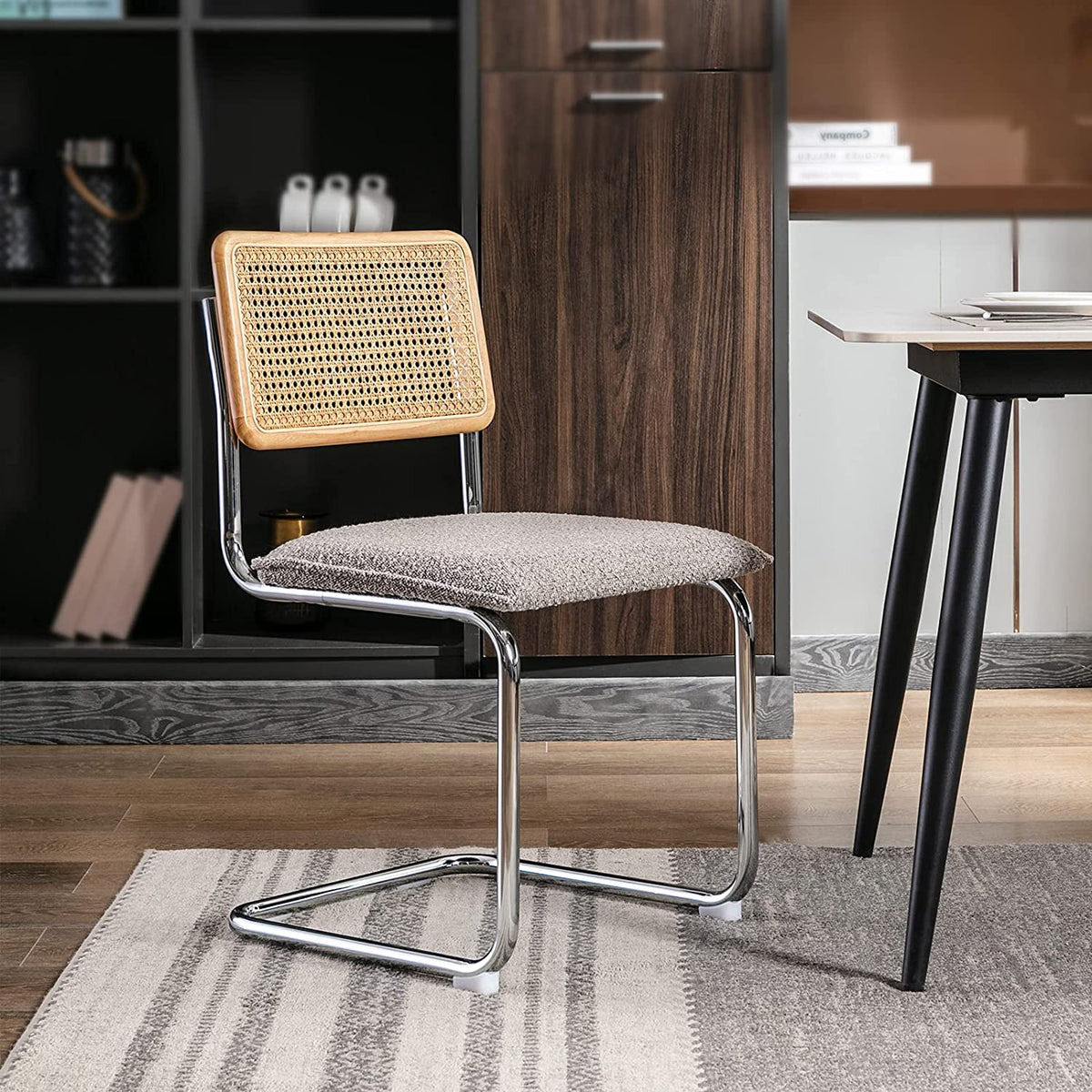 Mid Modern Cane Chair in Beige – Final Touch Deco